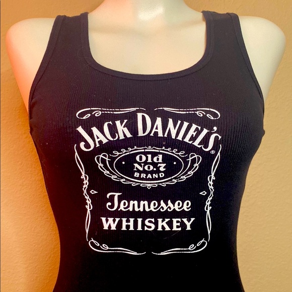 Jack Daniels | Tops | Jack Daniels Black Ribbed Cotton Tank Top Tee L ...
